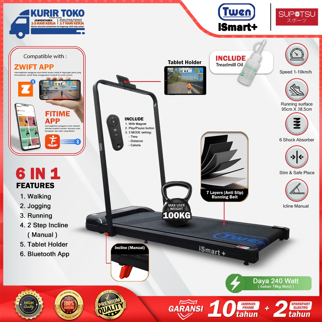 Jual Twen Running Pad ISmart Plus ISmart+ Walking Pad Treadmill ...