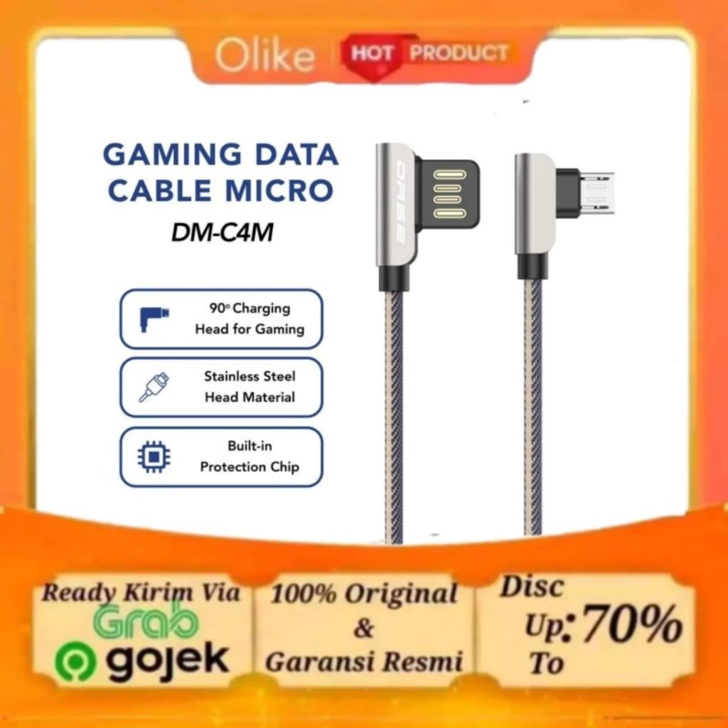 Jual Olike DM-C4M Kabel Data Micro 2.4A 100cm Original & Berkualitas ...