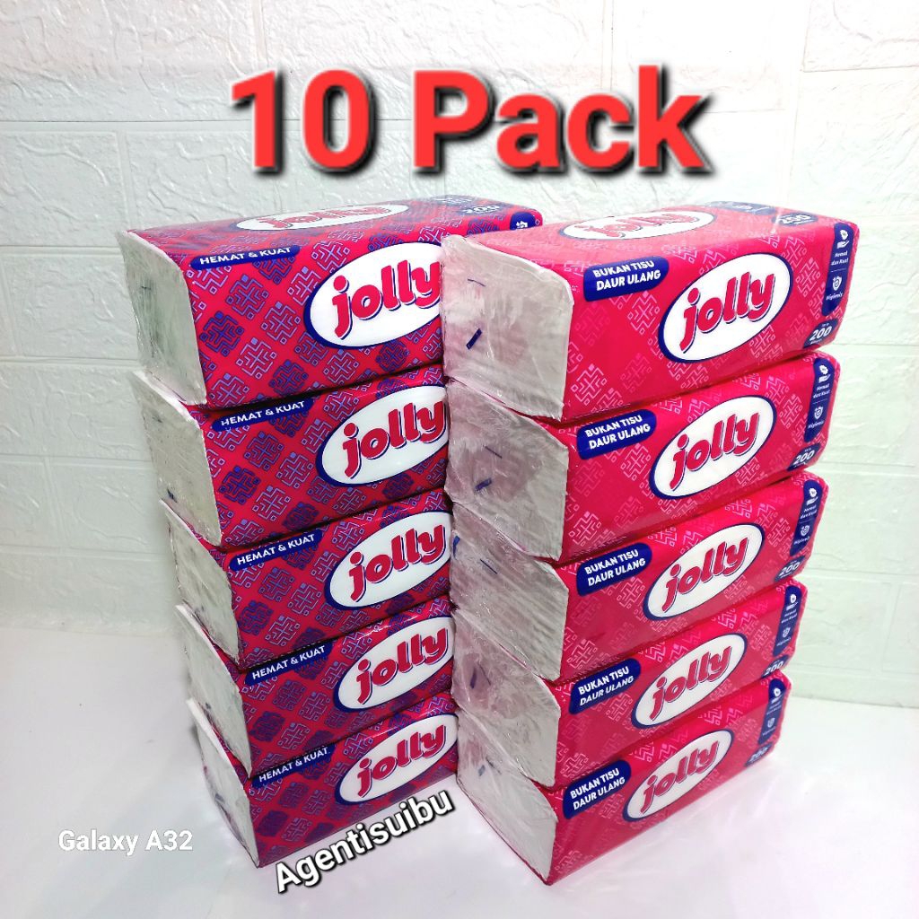 Jual (paket 10 pack) JOLLY Facial Tissue isi 200 sheet 2 ply, Tisu ...