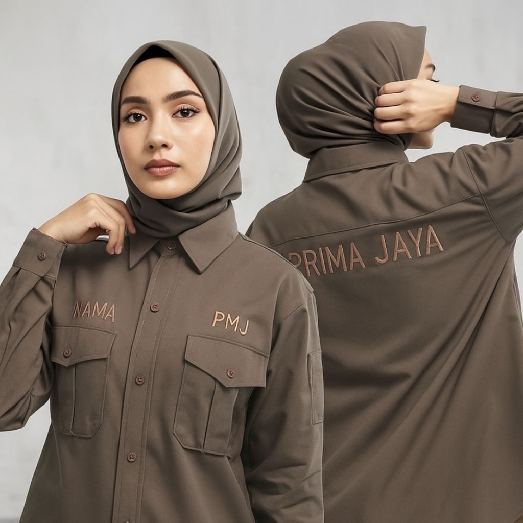 Jual Custom kemeja PDH PDL lengan panjang, Wanita dan pria, kemeja ...