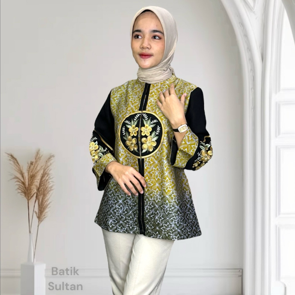 Jual Atasan Batik Wanita Blouse Cewek Cewe Premium Bordiran Exclusive ...