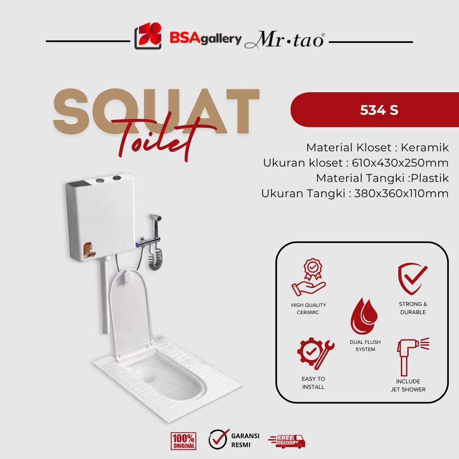 Jual KLOSET JONGKOK OTOMATIS FLUSH MR.TAO DENGAN PENUTUP KLOSET + WATERTANK - TANGKI BIASA ...