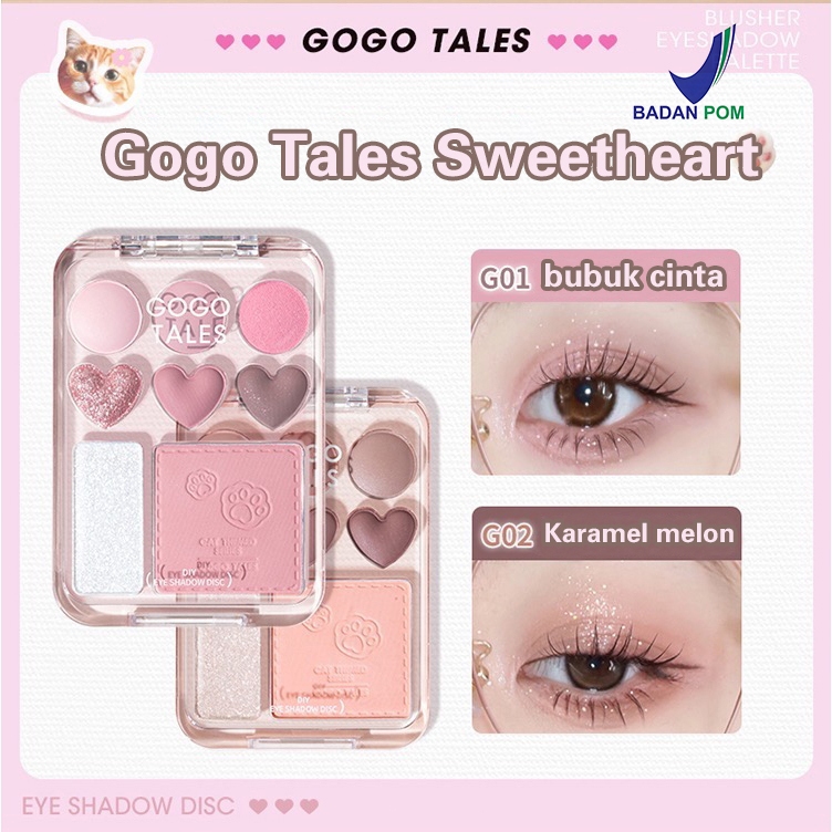 Jual 「BPOM COD」Gogo Tales palet eyeshadow hati perona pipi highlighter ...