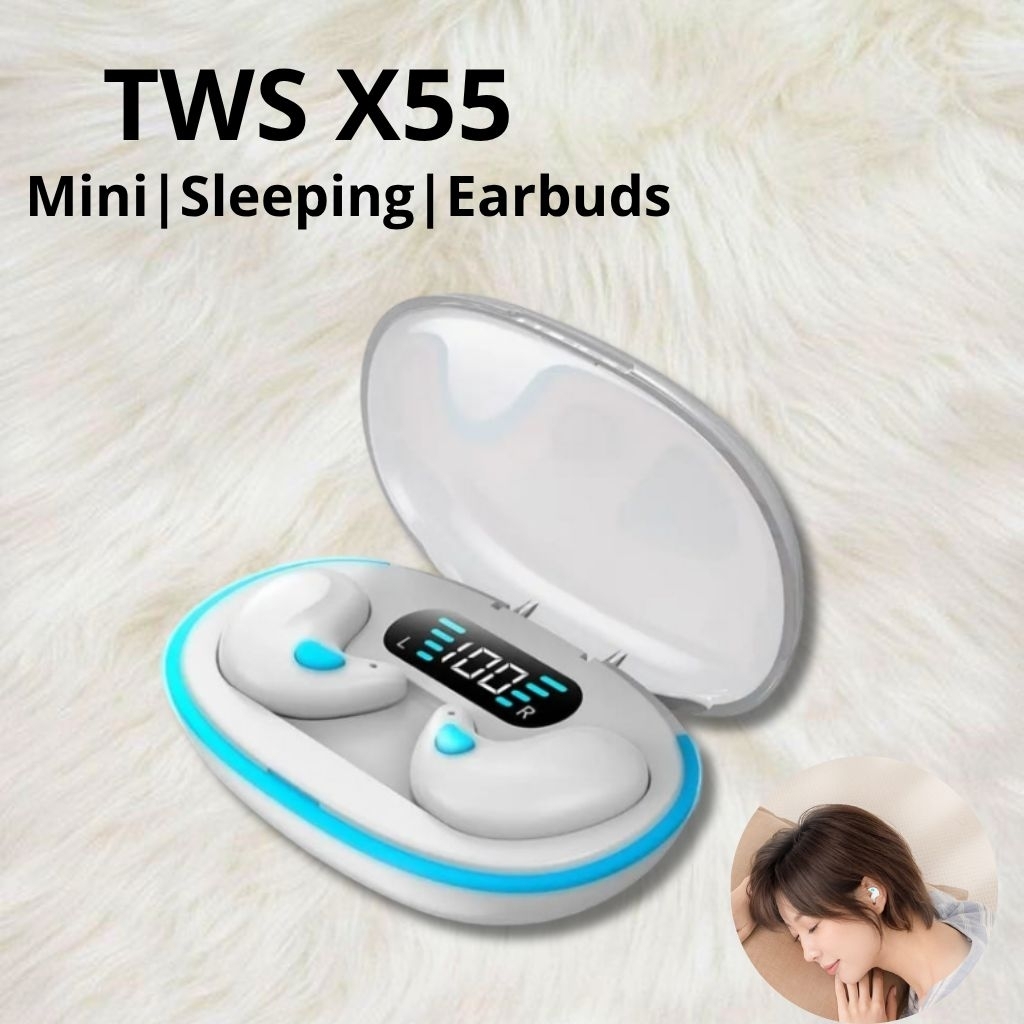 Jual Headset Bluetooth TWS X55 Mini Sleeping Earbuds | Shopee Indonesia