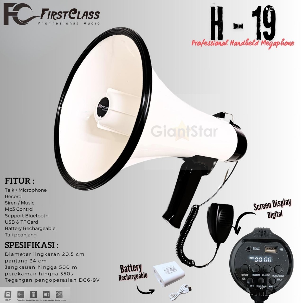Jual SPEAKER TOA MEGAPHONE FIRST CLASS H-19 CORONG PENGERAS SUARA TOA ...