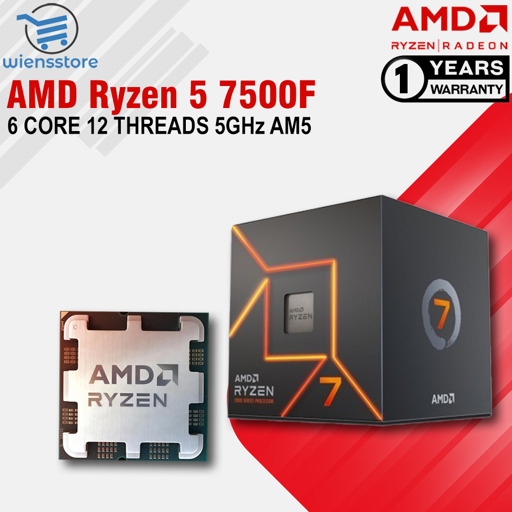 Jual Prosesor AMD Ryzen 5 7500F 3.7Ghz Up To 5.0Ghz AM5 6 Core 12 threads - Tray | Shopee Indonesia