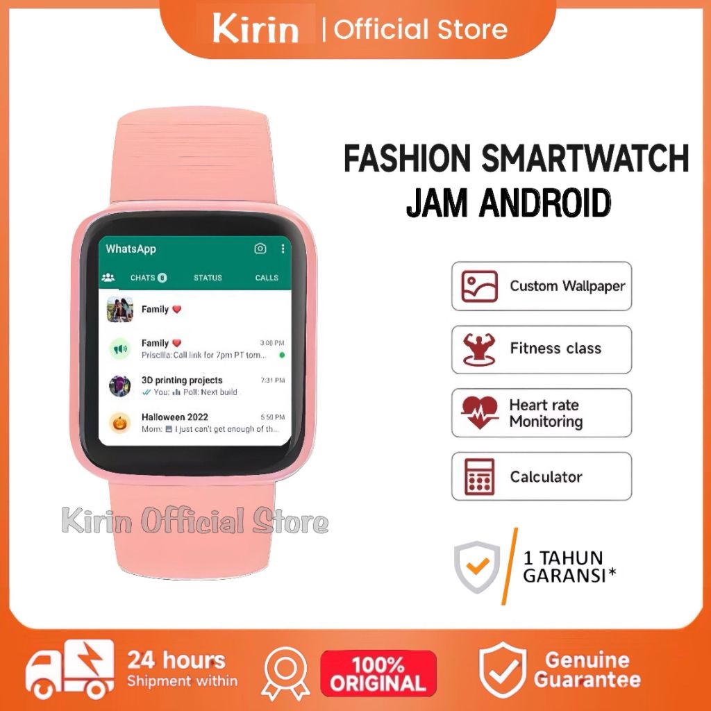 Jual Jam Tangan Pintar Android Sms Wa Anti Air SmartWatch Pria Wanita ...