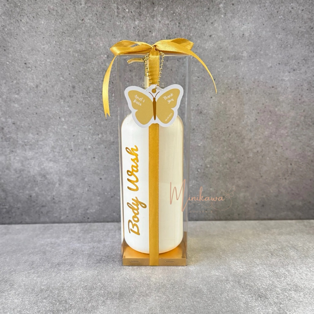 Jual Souvenir Botol Sabun Custom Stiker dan Kemas Mika White Gold ...