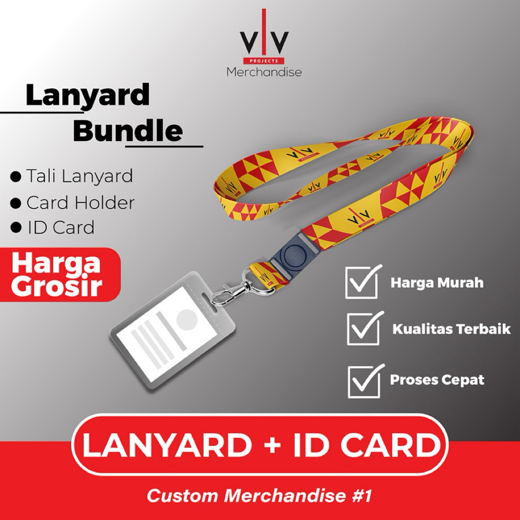 Jual SET LANYARD + ID CARD Custom Printing | Lanyard Cetak 2 Sisi | ID ...