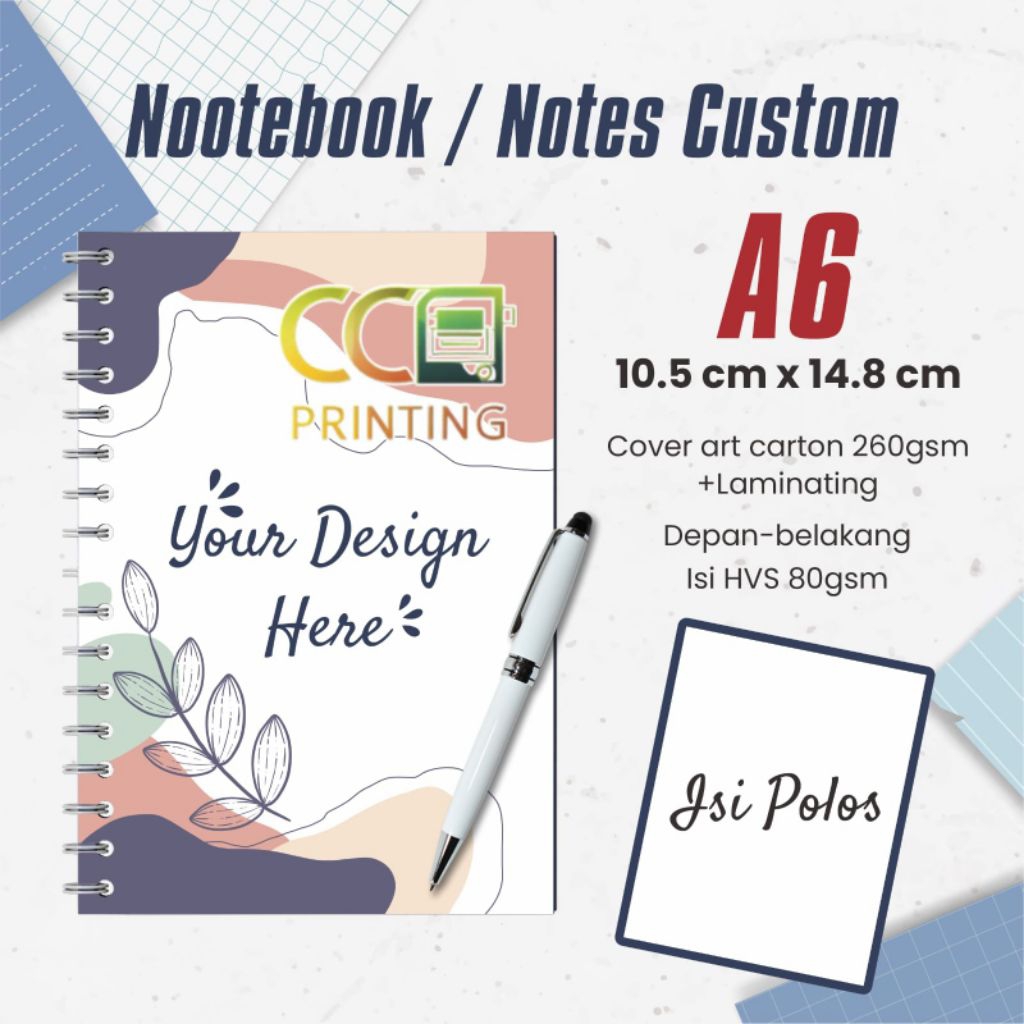 Jual Notebook A6 custom/buku spiral custom/buku sovenir kantor/notes ...