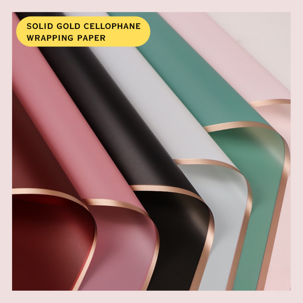 Jual Wrapping Paper List Emas Kertas Buket Kado Kertas Bunga | Shopee ...