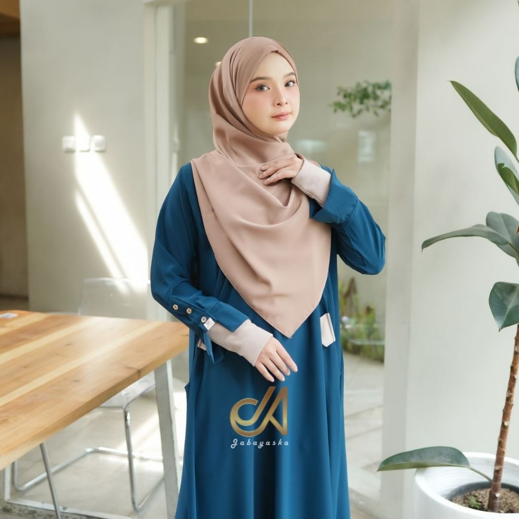 Jual Jabayaska - Hameeda Abaya Bahan Anti UV Pasmina Bandana Gamis ...