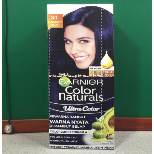 Jual Garnier Color Natural 3.1 Midnight Blue Biru Gelap Cat Rambut ...