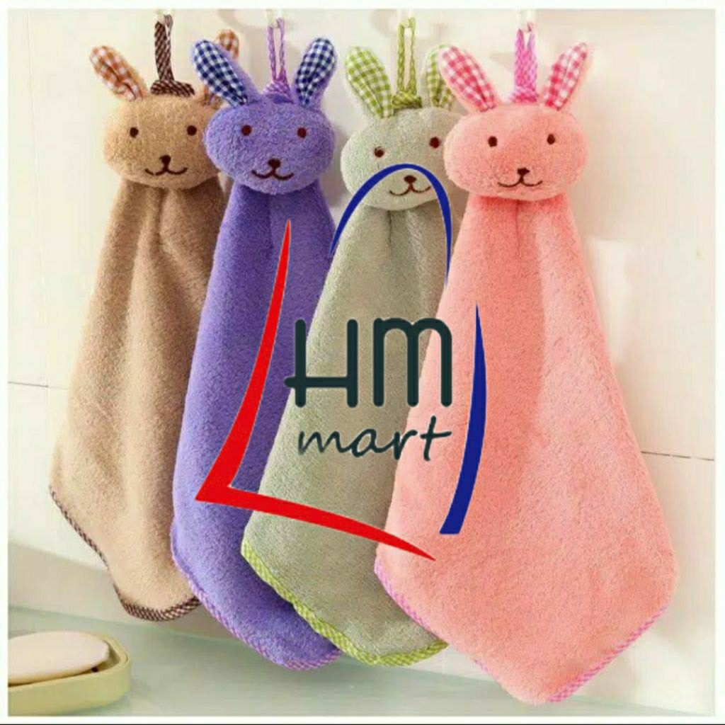 Jual LAP Kain handuk lap tangan kelinci atau bunny hand towel unik lucu ...