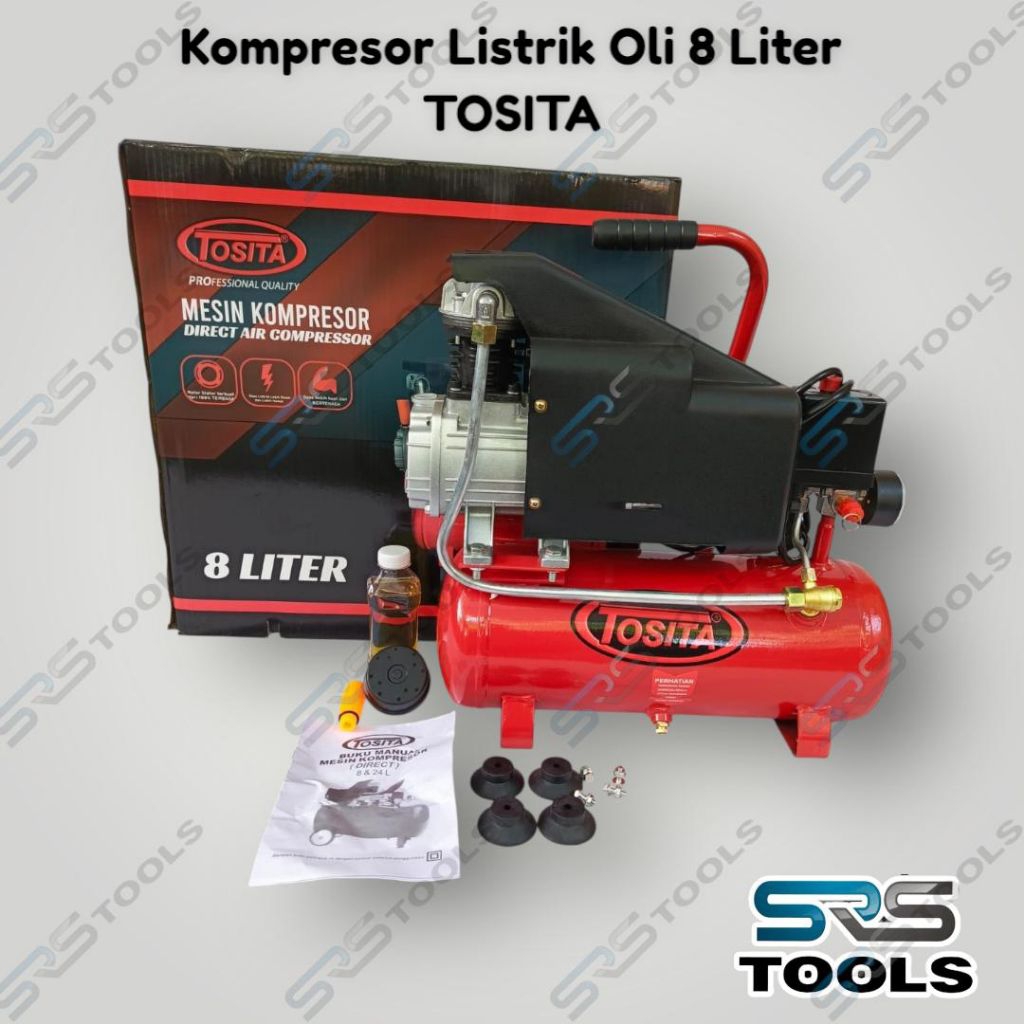 Jual TOSITA Kompresor Angin Listrik 8 Liter Air Compressor 3/4 HP 8L ...