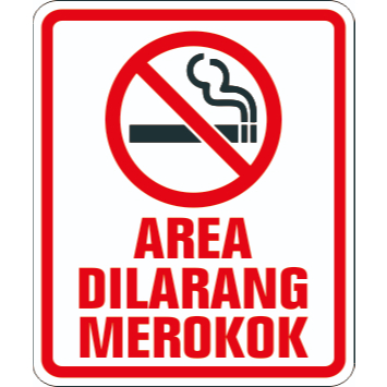 Jual RAMBU SIGN K3 AREA DILARANG MEROKOK NO SMOKING AREA STICKER VINYL ...