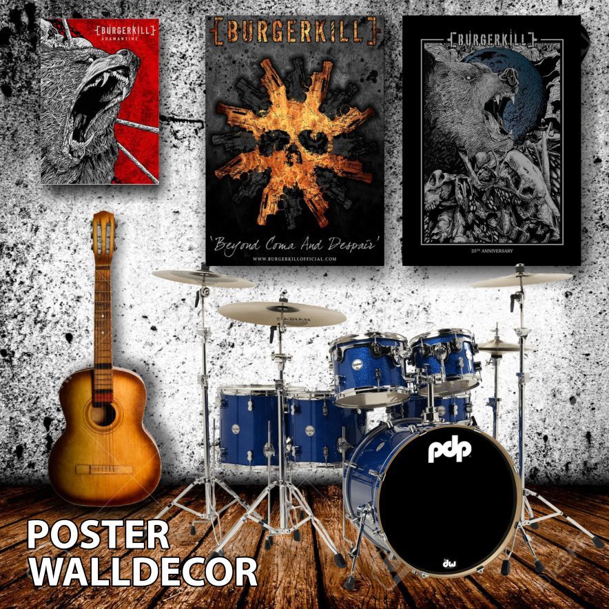 Jual POSTER HIASAN DINDING KAYU BAND BURGERKILL | Hiasan dinding band ...