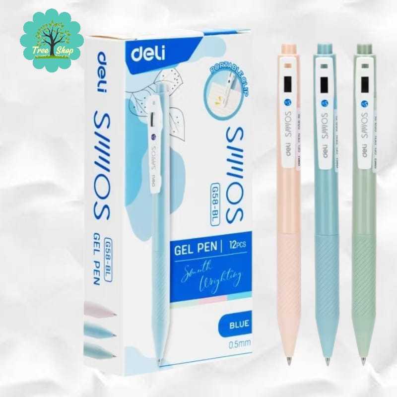 Jual Pen Tinta / Deli EG58 Retracable Gel Pen / Pulpen Gel Cetak 0.5 mm ...
