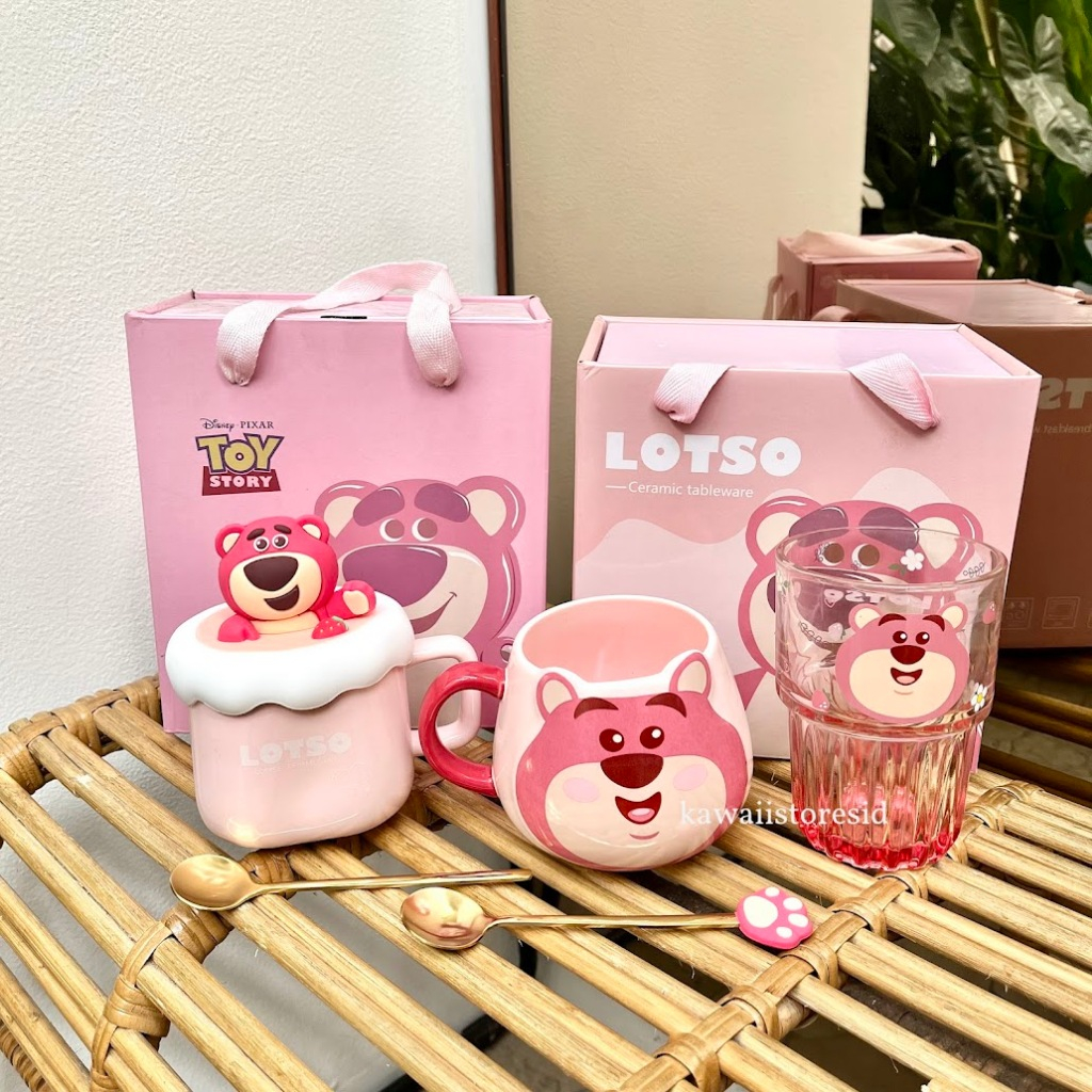 Jual Mug Gelas Cangkir Serba Lotso Keramik Set Dengan Piring Tatakan ...