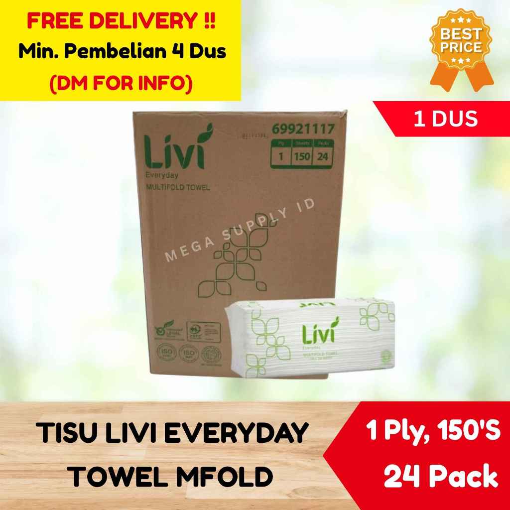 Jual TISSUE MURAH [ PAKET 1 DUS ] TISSUE LIVI EVERYDAY MULTIFOLD TOWEL ...