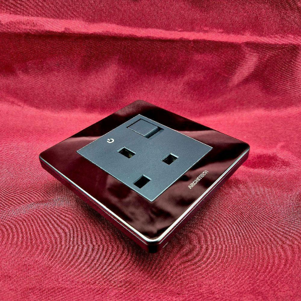 Jual V16-C12-BK Stop Kontak AC 1 Gang Switch Diamond Black Architech ...