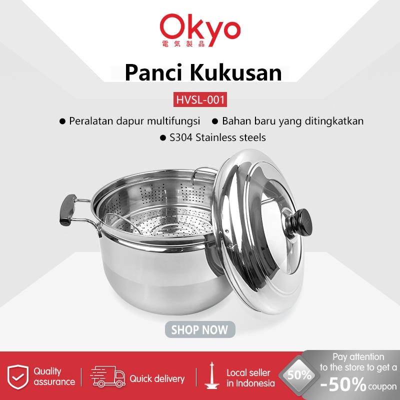 Jual Omicko Panci kukusan tutup kaca ukuran besar Panci Kukus 2 Susun ...