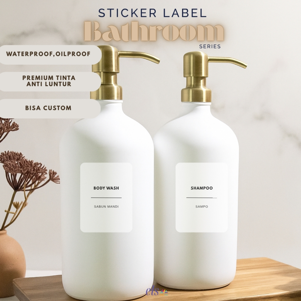 Jual Label Sticker Kamar Mandi Bathroom Series Body Wash Shampoo Custom ...
