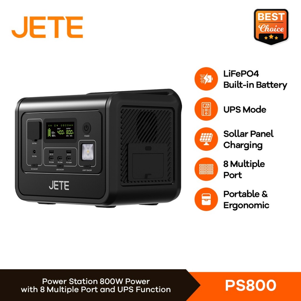 Jual JETE PS800 | Power Station 800W - Genset Portable and Support 8 Multiple Output - Garansi 2 ...