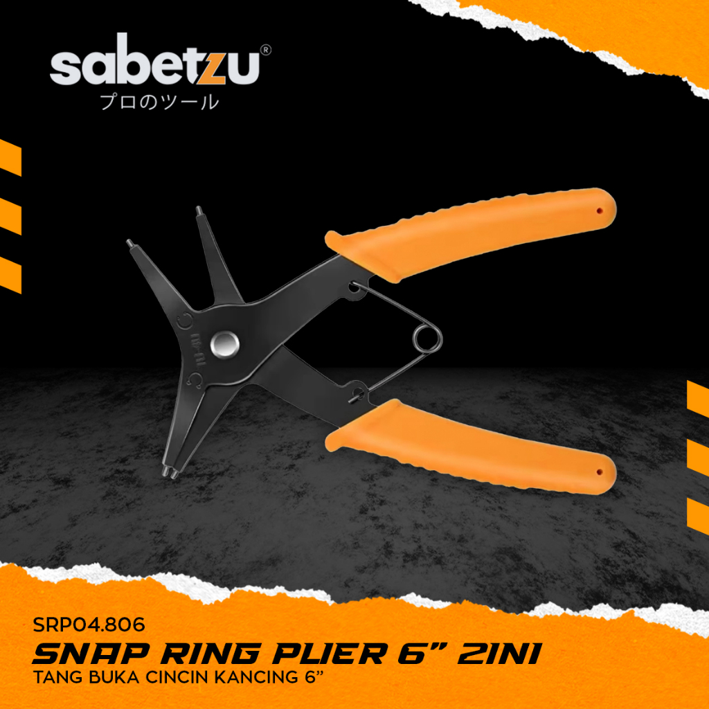 Jual SABETZU Snap Ring Plier 6" 2in1 Tang Buka Cincin Kancing 6inch ...