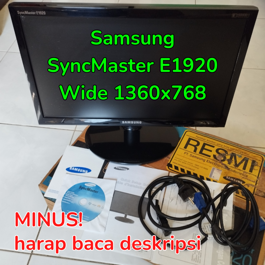 Jual SAMSUNG E1920 monitor 19 inch lcd widescreen minus kabut layar ...