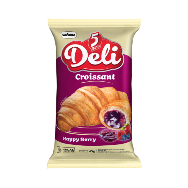 Jual Roti Deli croissant milky happy berry 45 gr 5 DAYS Kroisan Puff ...