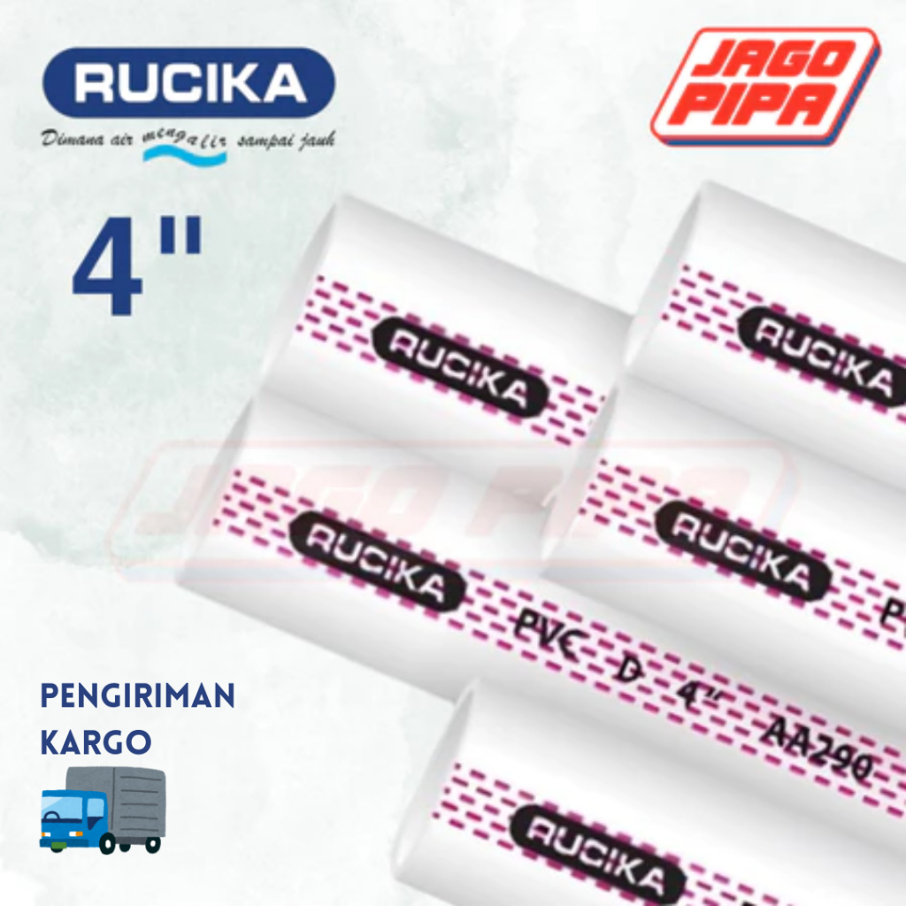 Jual Rucika Pipa D 4 Inch PVC MOF Putih 4 Meter 4" Paralon Putih ...