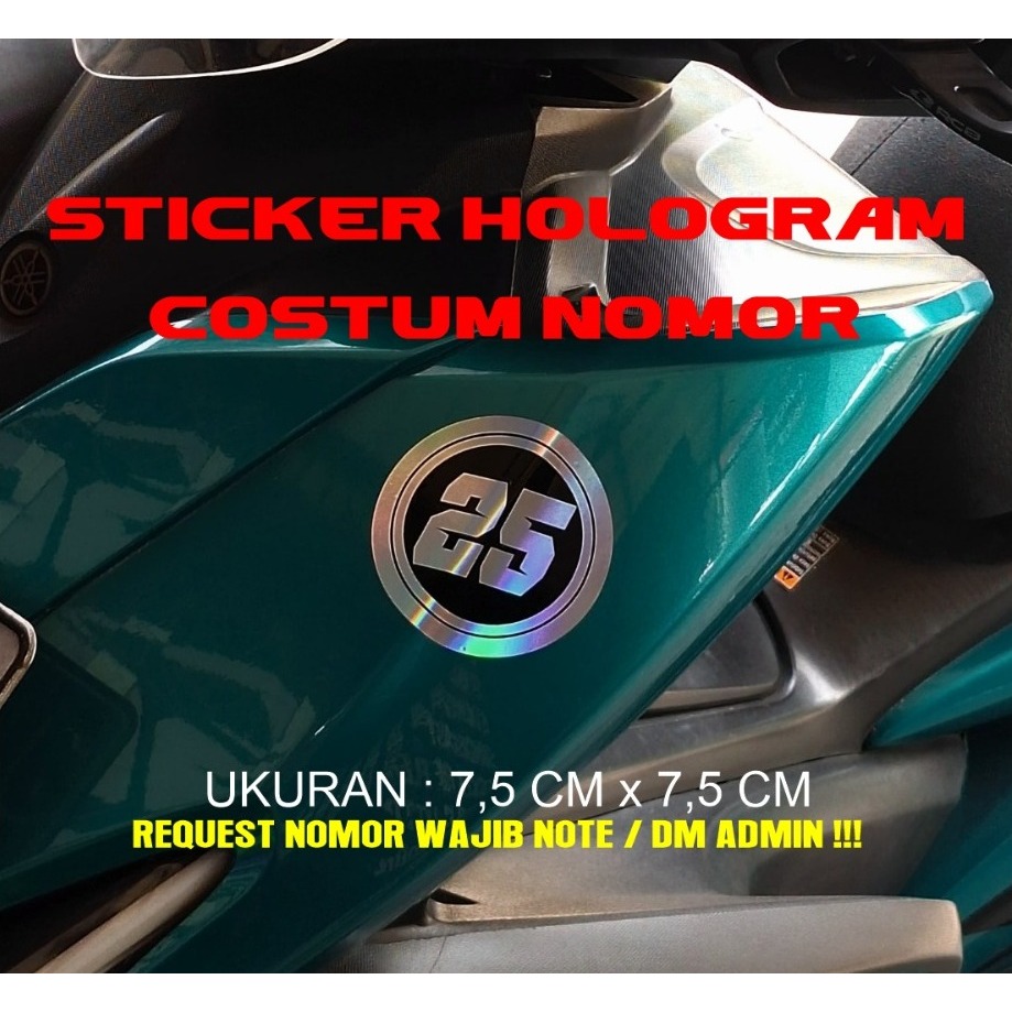 Jual STICKER HOLOGRAM COSTUM NOMOR LINGKARAN // STICKER MOTOR KEREN ...