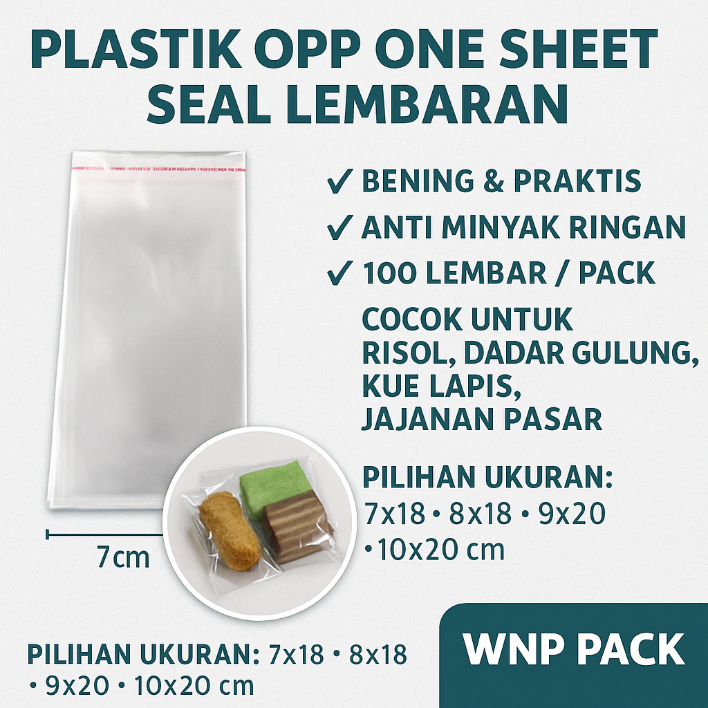 Jual Plastik OPP One Sheet Seal Lembaran – 100 Lembar | Ukuran 7x18 ...