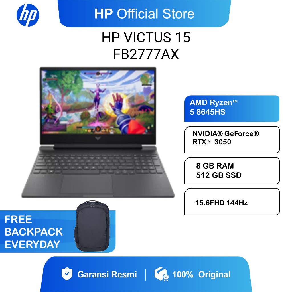 Jual LAPTOP HP VICTUS AMD RYZEN 5 8645HS RTX3050 16GB 512GB W11+OHS 15 ...