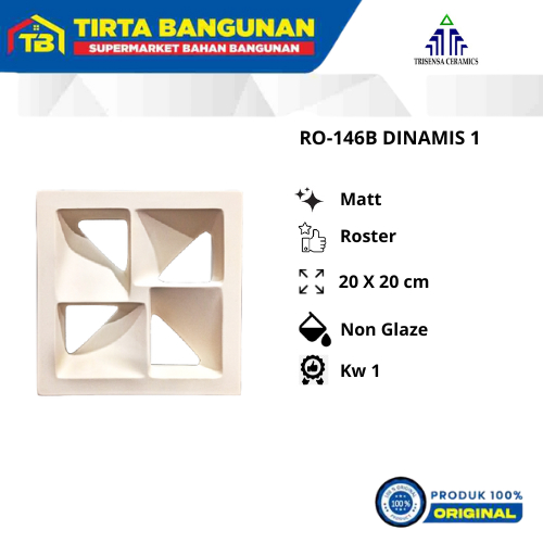 Jual ROSTER KERAMIK TRISENSA 20 X 20CM RO-146B DINAMIS 3 NON GLAZUR ...