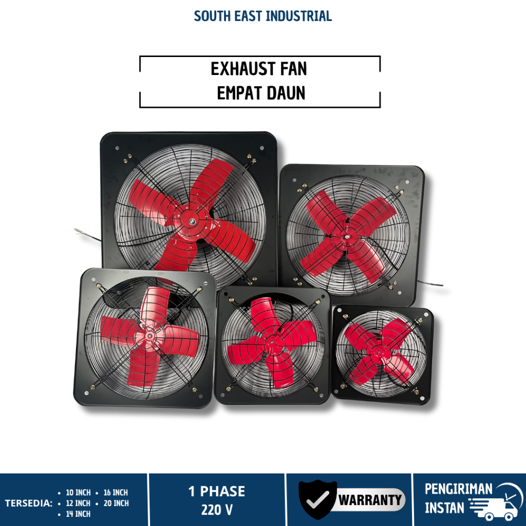 Jual Exhaust Fan Dinding Empat Daun Industri Rumah Toilet | Shopee ...