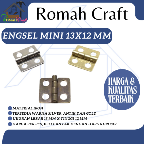 Jual Engsel Mini 13x12 mm/ engsel kecil antik / engsel box perhiasan A ...
