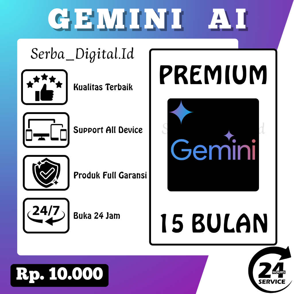 Jual 15 BULAN GEMINI VEO 3 AI PRO + GDRIVE 2TB PRIVATE | Shopee Indonesia
