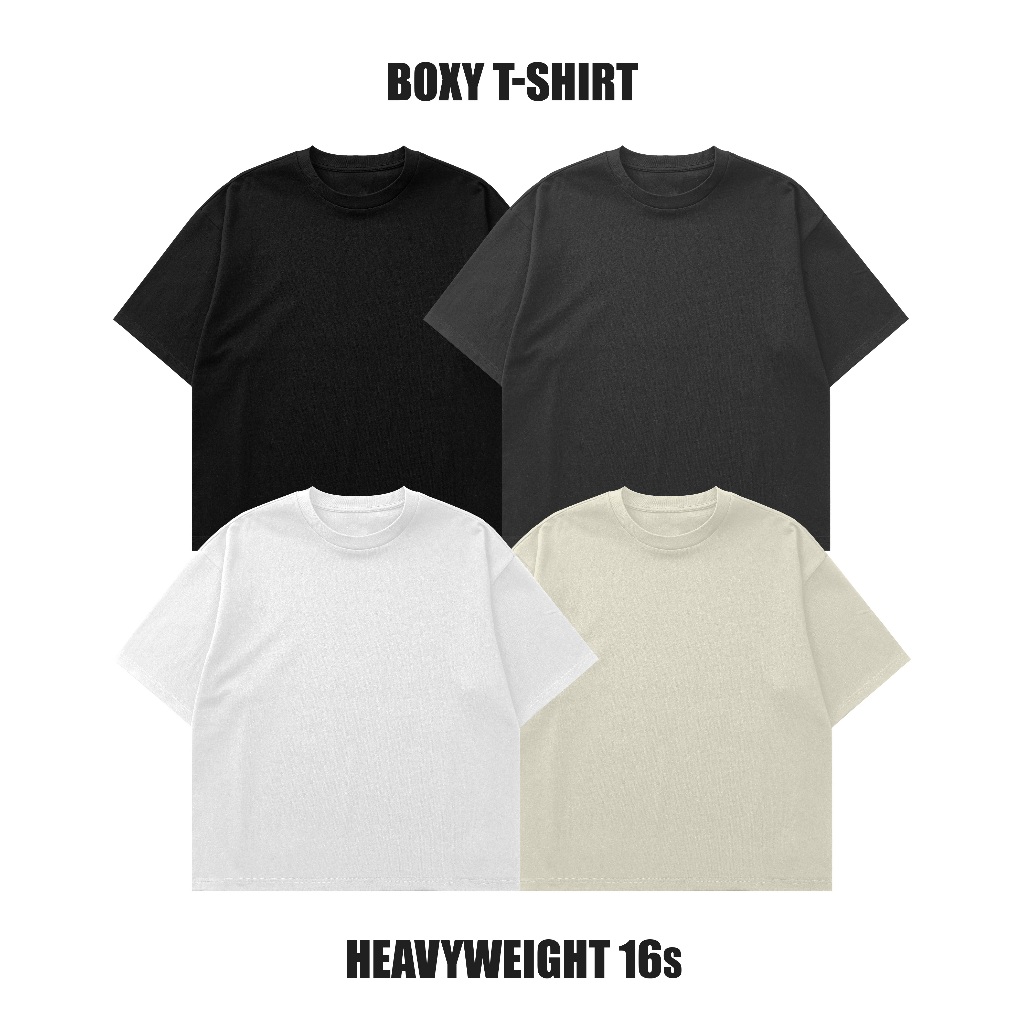 Jual BOUSH Boxy Tshirt Polos 16s | Boxy Tee | Kaos boxy oversize ...