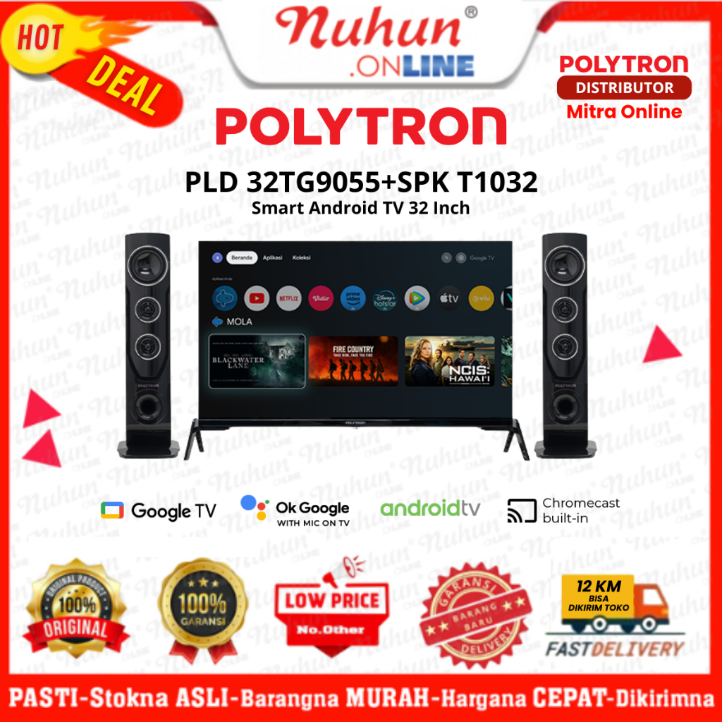 Jual Polytron Smart Android TV PLD 32TG9055 + SPK T1032 32 Inch ...