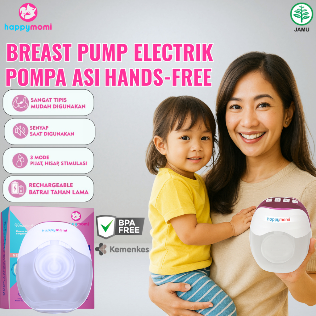 Jual Pompa Asi Elektrik Happy Momi Breast Pump Portabel Hands Free ...