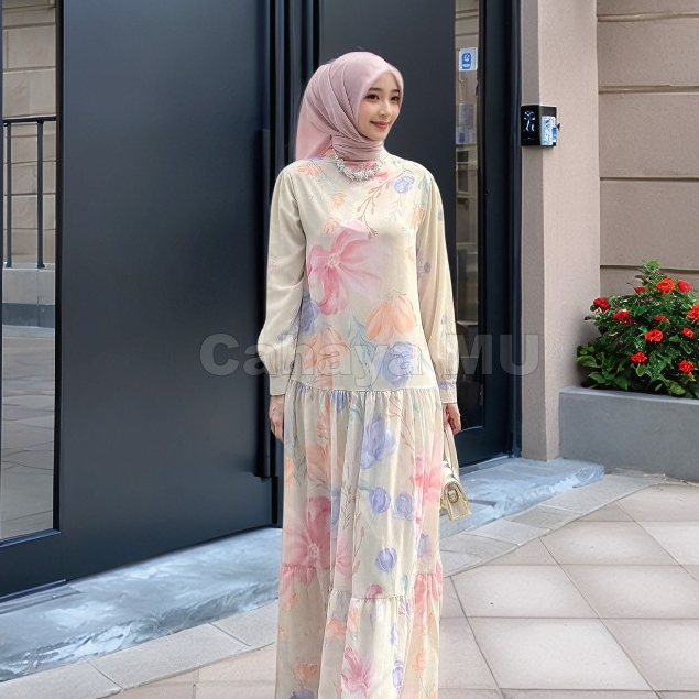 Jual Gamis Wanita Muslim Motif Bunga Terbaru/Gamis Kondangan Pesta ...
