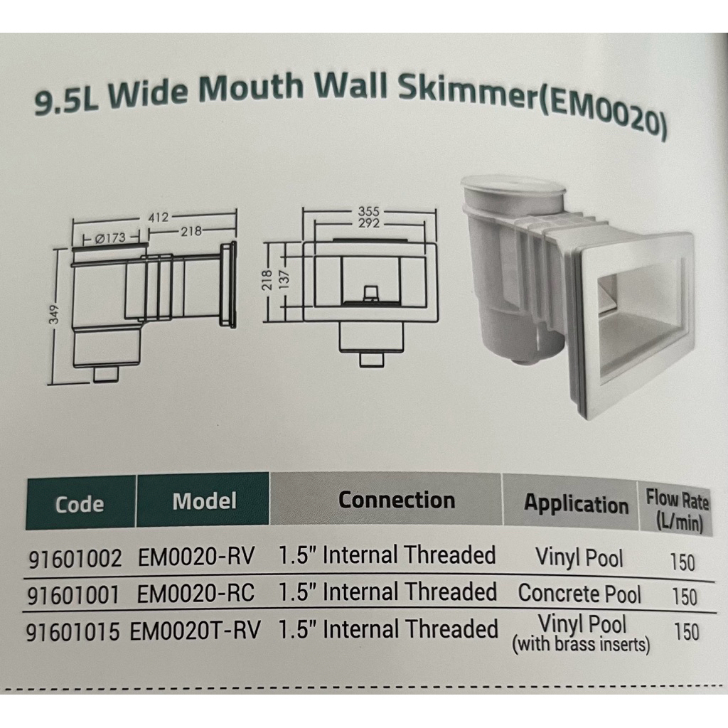 Jual Skimmer Box Emaux Wide Mouth EM-0020RC/ Skimmer Box Emaux Pool ...