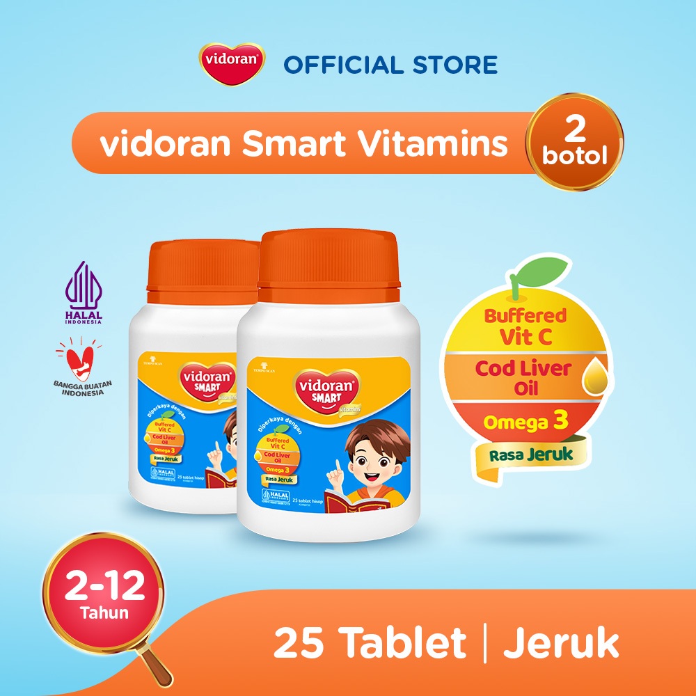 Jual vidoran Smart All Variant 25 Tablet Vitamin Anak - 2 botol (Exp ...