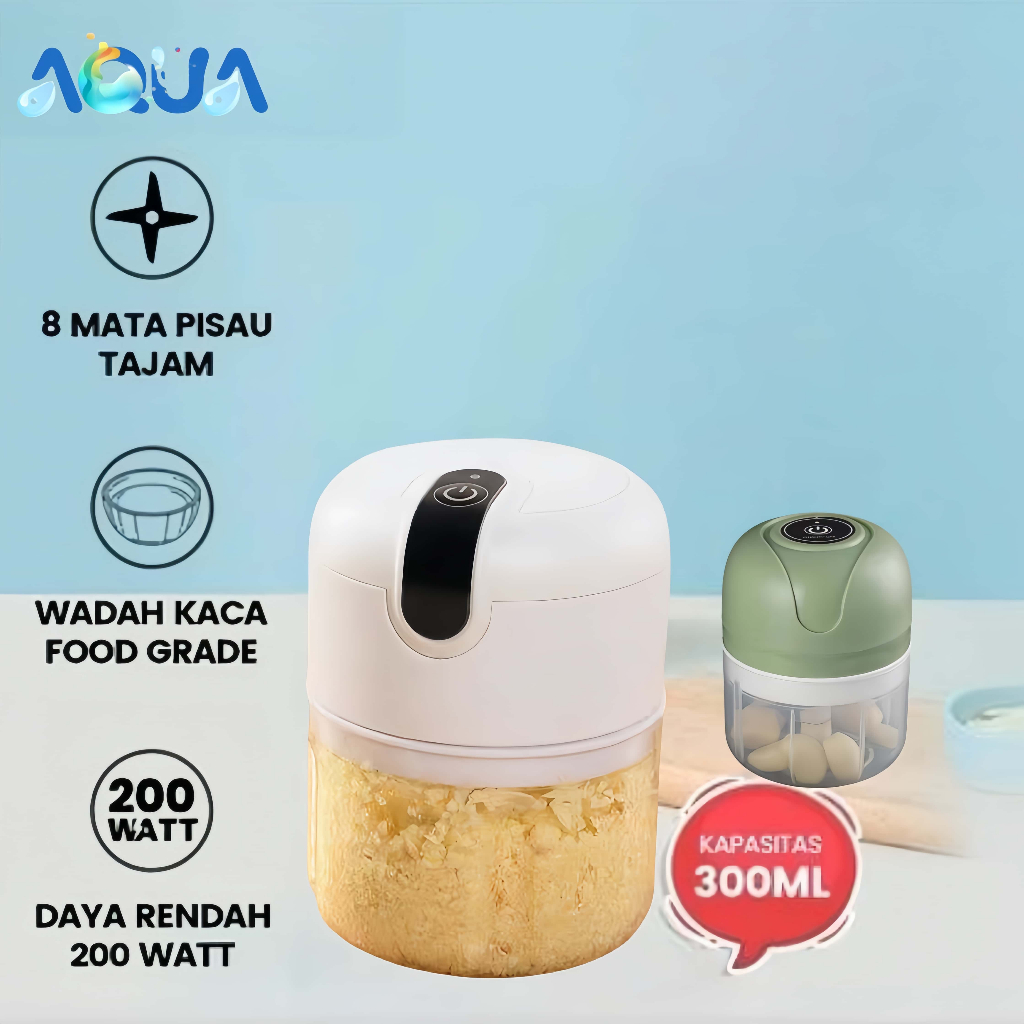 Jual 【AQUA】Portable Blender Gilingan Mini Bumbu dan Daging dengan USB ...