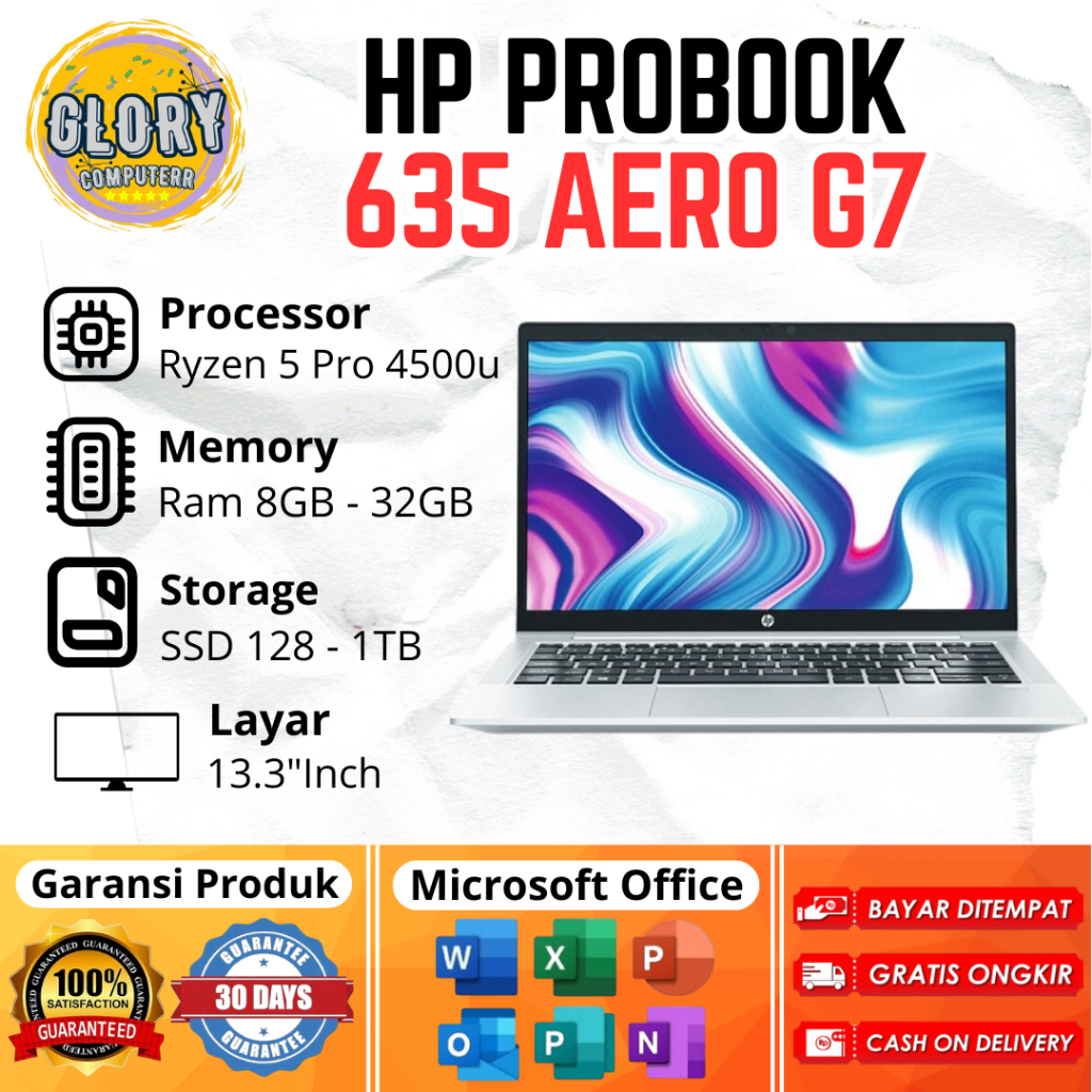 Jual HP Probook 635 Aero G7 AMD Ryzen 5 Pro Ram 8GB / 16GB / 32GB SSD ...
