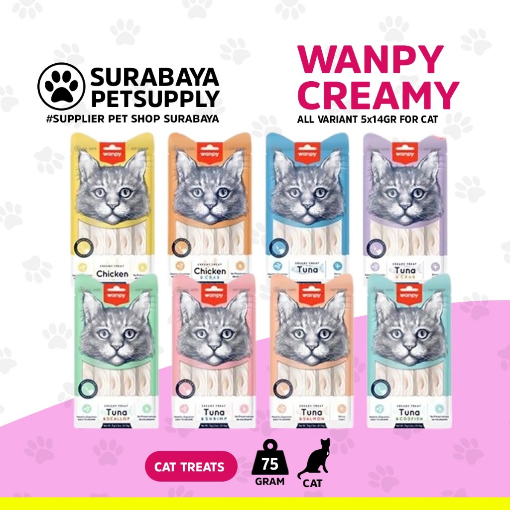 Jual Wanpy Snack Kucing Creamy Treats 70 gr - Makanan kucing - Cemilan ...