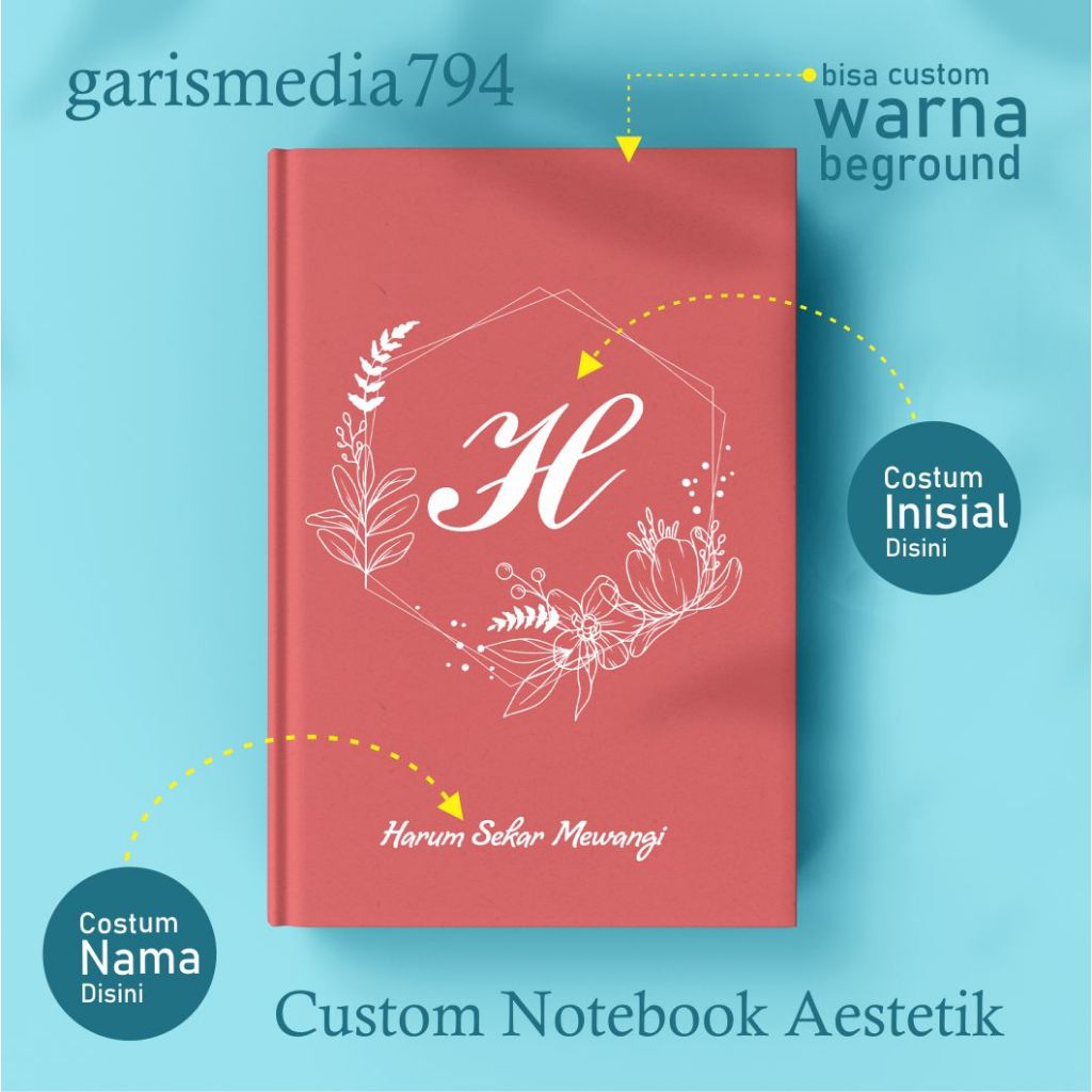 Jual CUSTOM NOTEBOOK NAMA DAN INISIAL | Shopee Indonesia