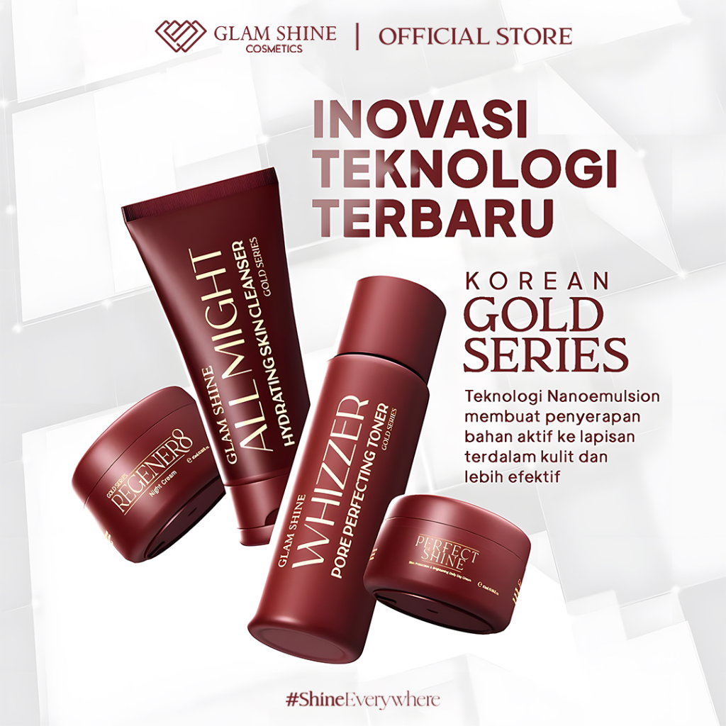 Jual GLAM SHINE COSMETICS Korean Gold Series - Paket Skincare Wajah ...